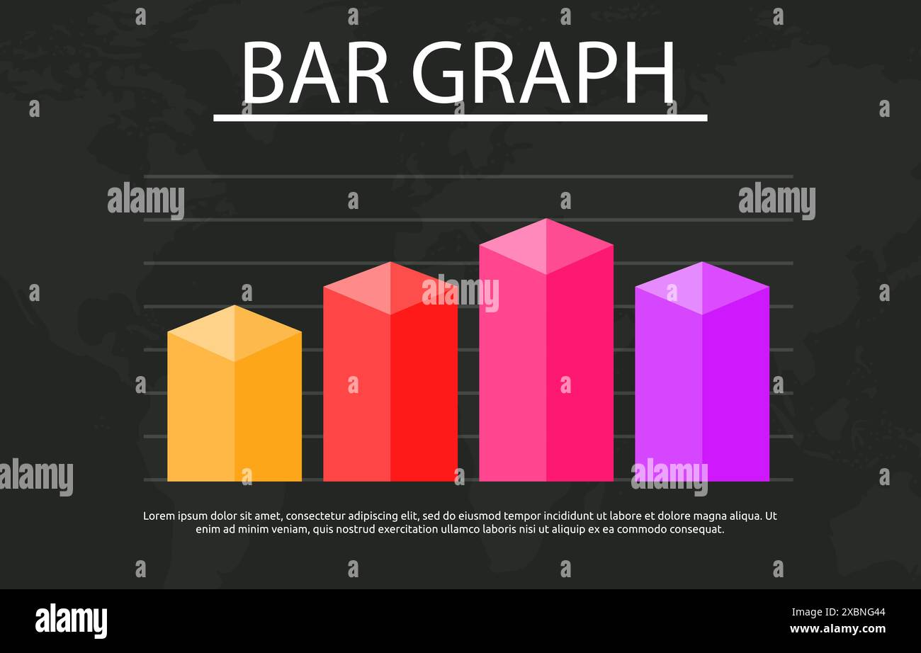Flat Design Illustration of Bar Graph Chart Diagram for Business Data ...