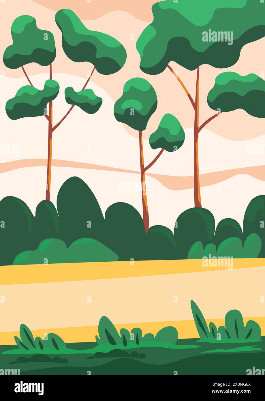 Rural landscape dense forest Stock Vector Images - Alamy