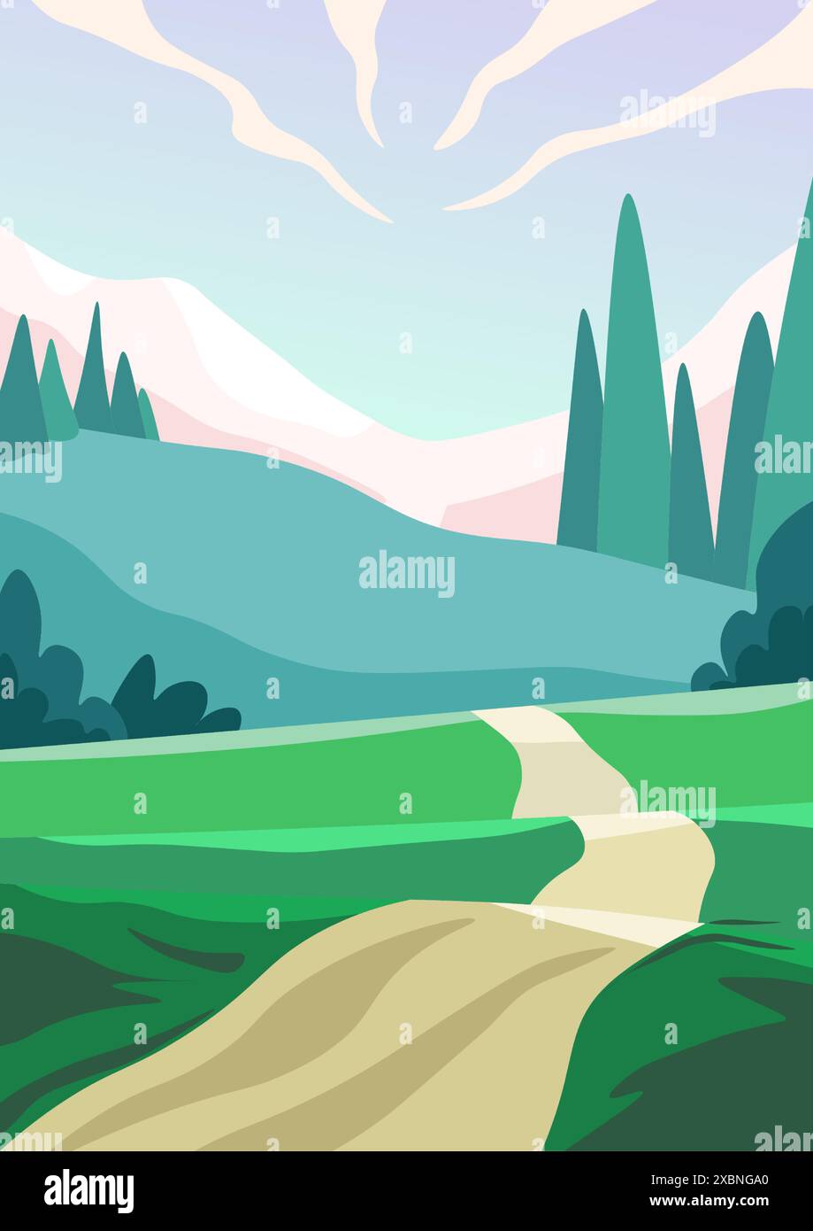 Path through the wilderness Stock Vector Images - Alamy