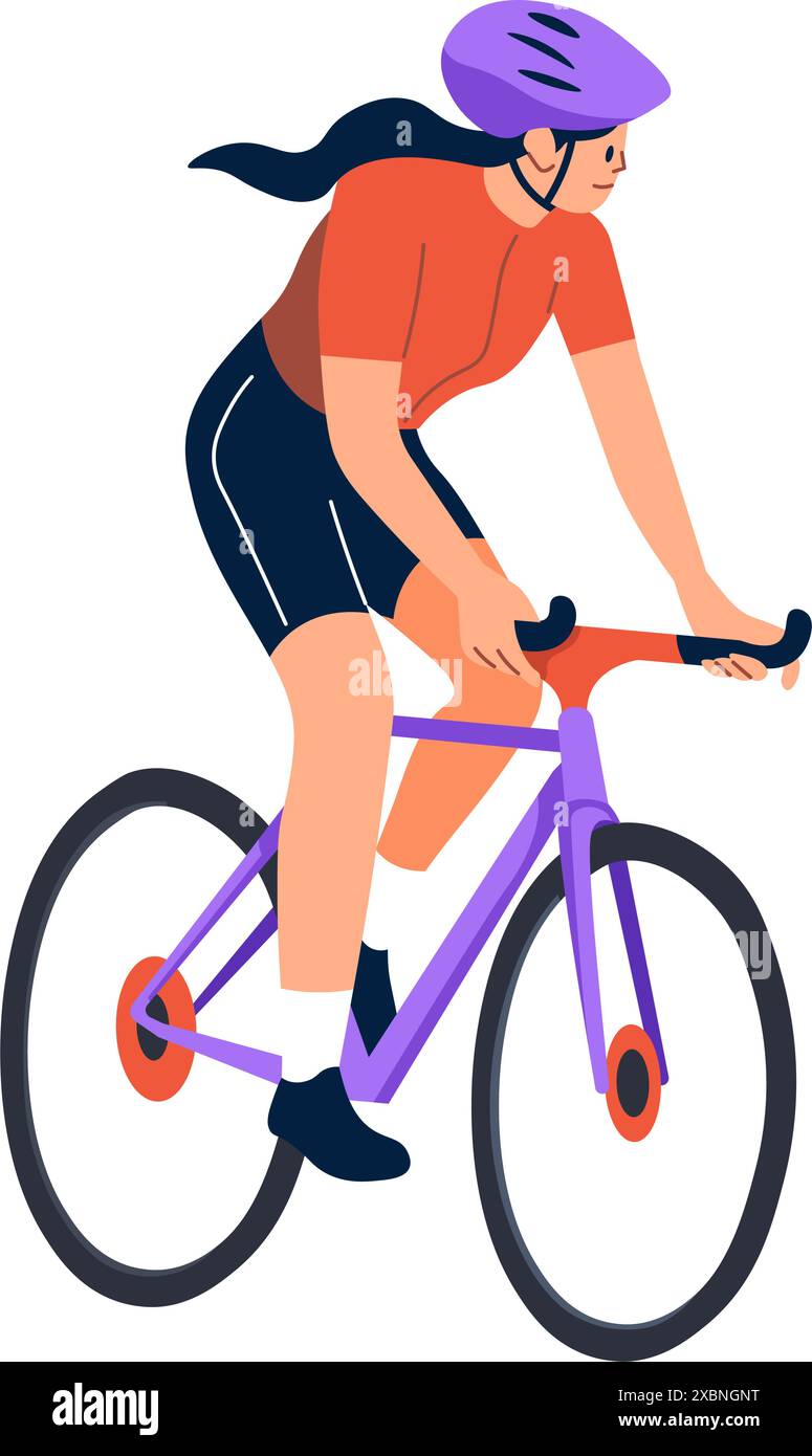Female road cyclist on Cut Out Stock Images & Pictures - Alamy