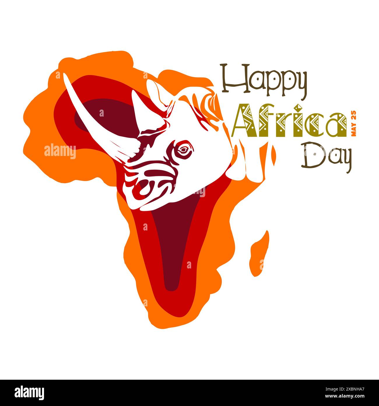 World Africa Day Illustration with Africa map and silhouette of African ...