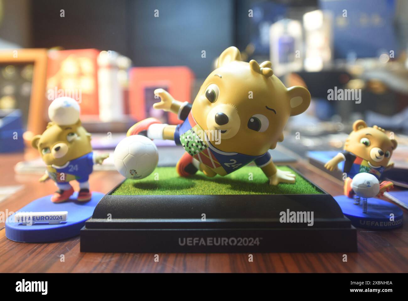 HANGZHOU, CHINA - JUNE 13, 2024 - Teddy bear "Albart", the mascot of ...