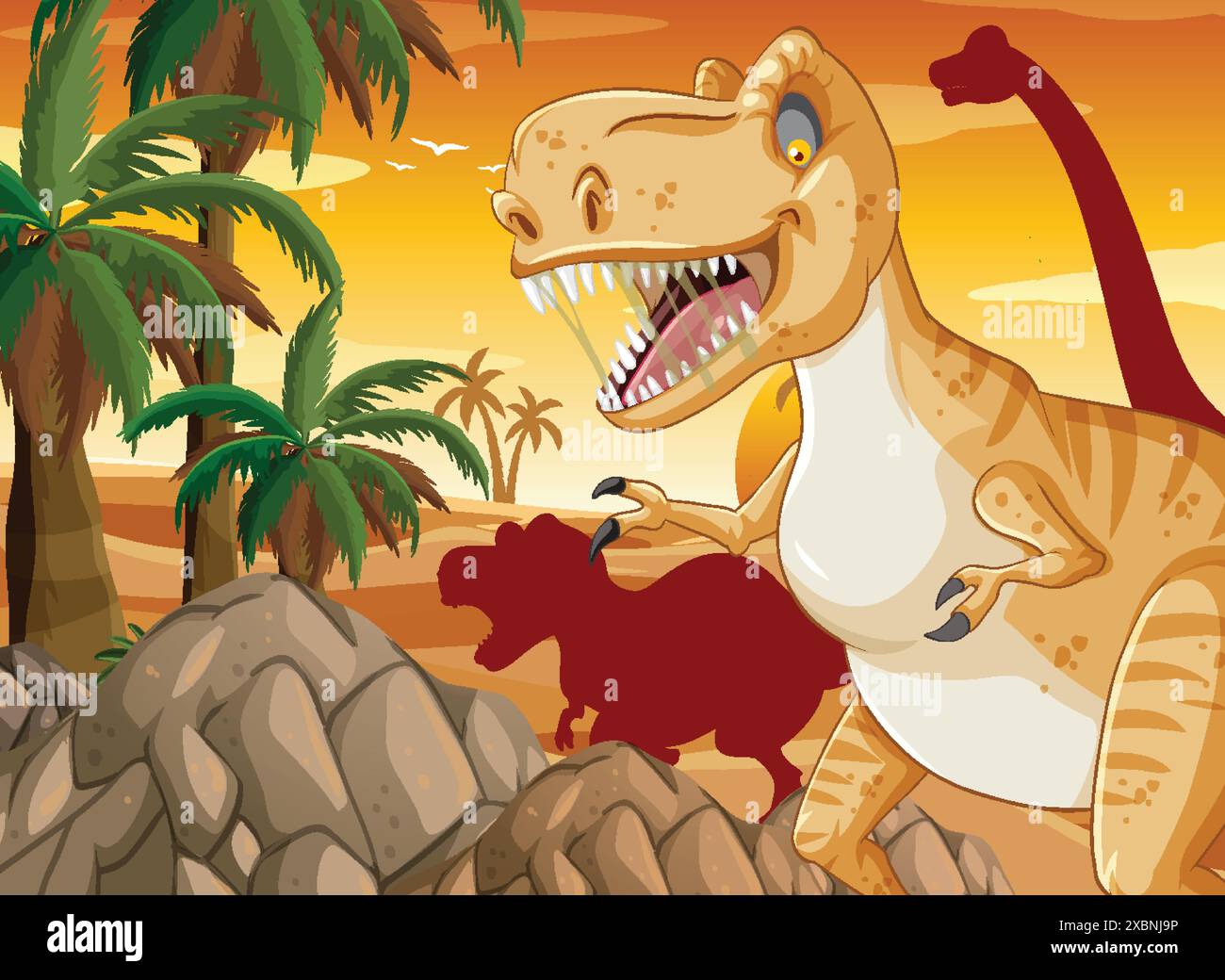 Prehistoric flora and fauna Stock Vector Images - Alamy