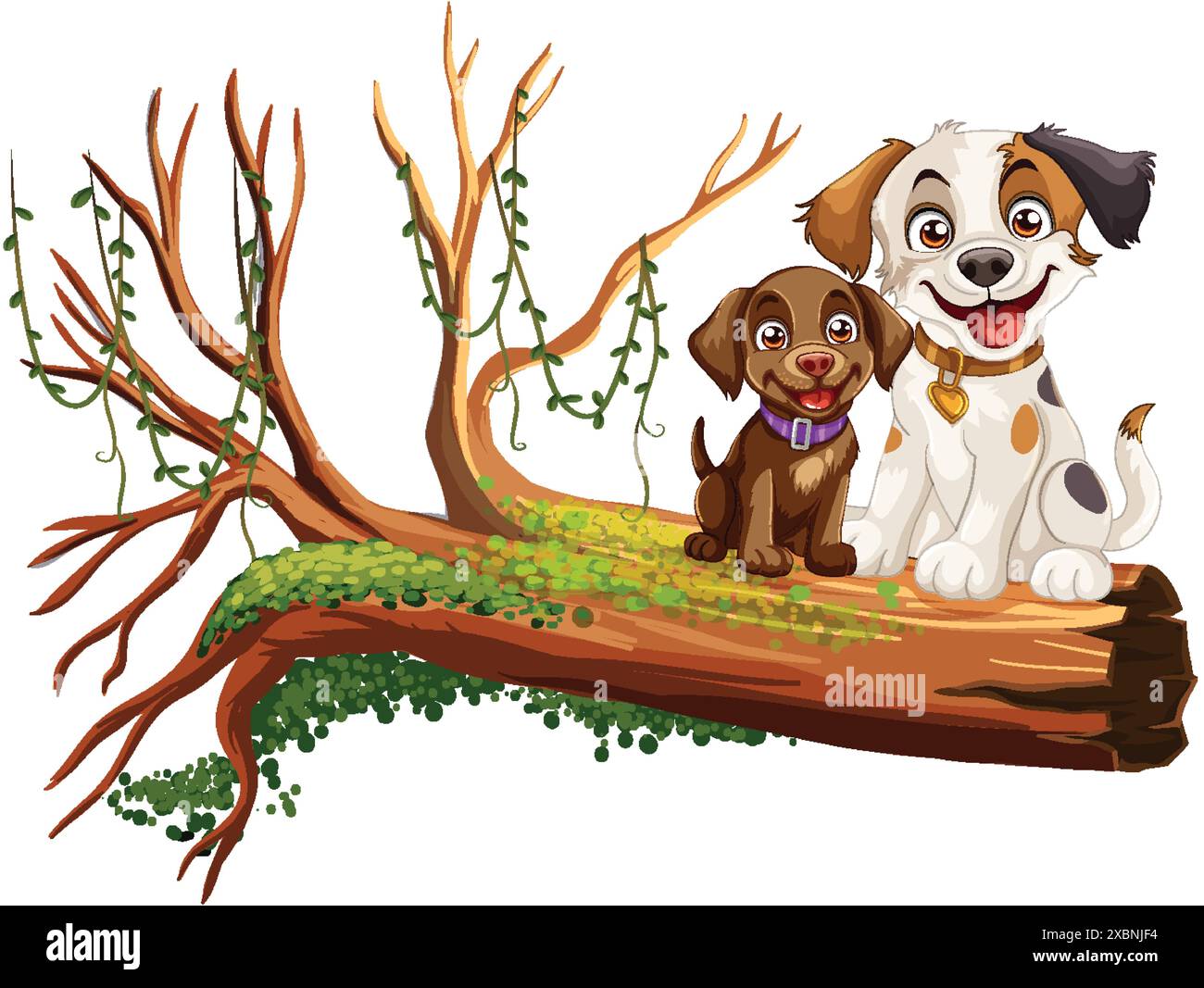 Two sitting dogs Stock Vector Images - Alamy