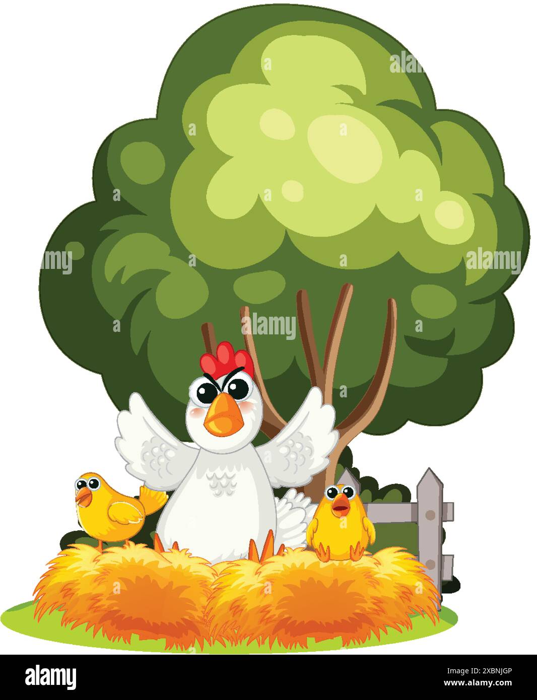 Hen and chicks in a farm setting Stock Vector Image & Art - Alamy