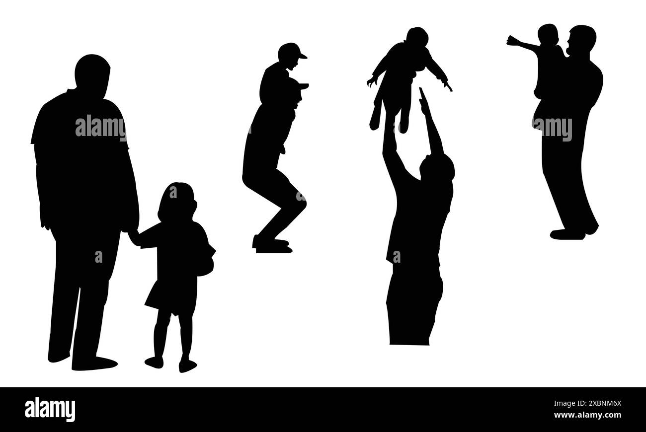 Father daughter holding hands shadow Stock Vector Images - Alamy