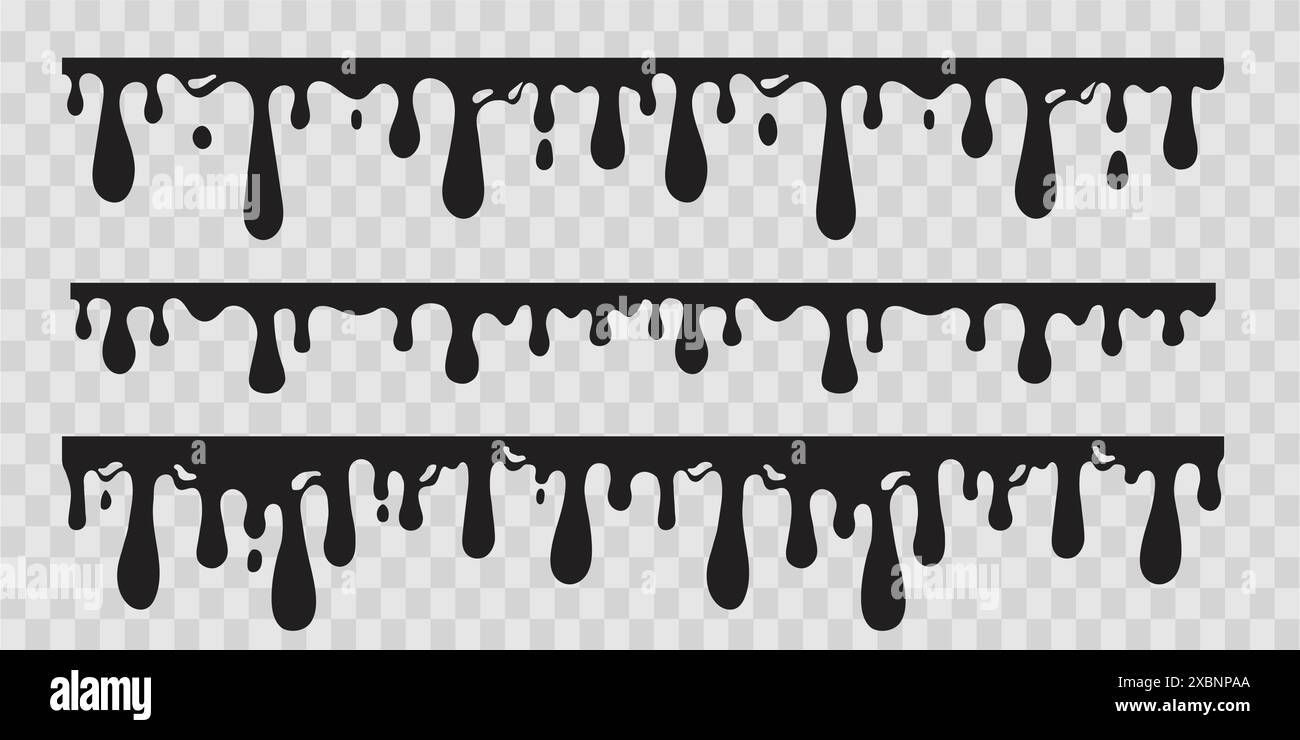 Dripping Paint molten splash, liquid flow abstract shape stain isolated ...