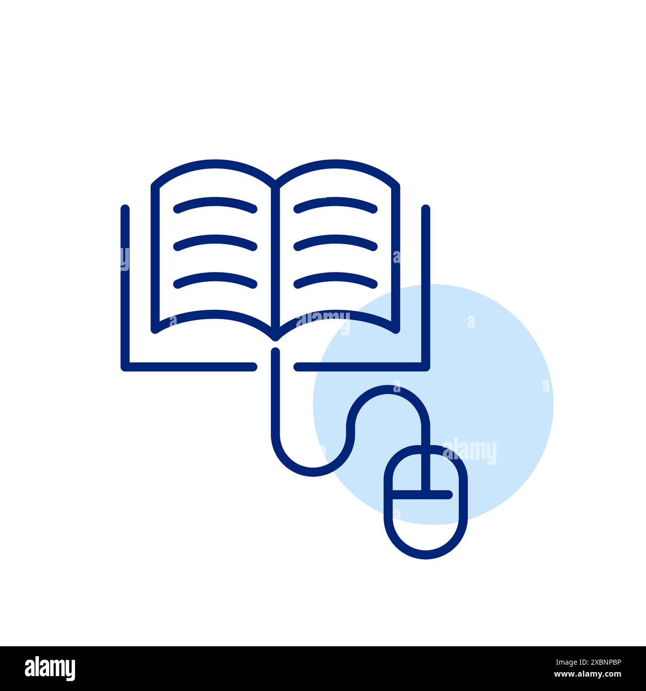 Open book with computer mouse connected to it. Easy access to online ...