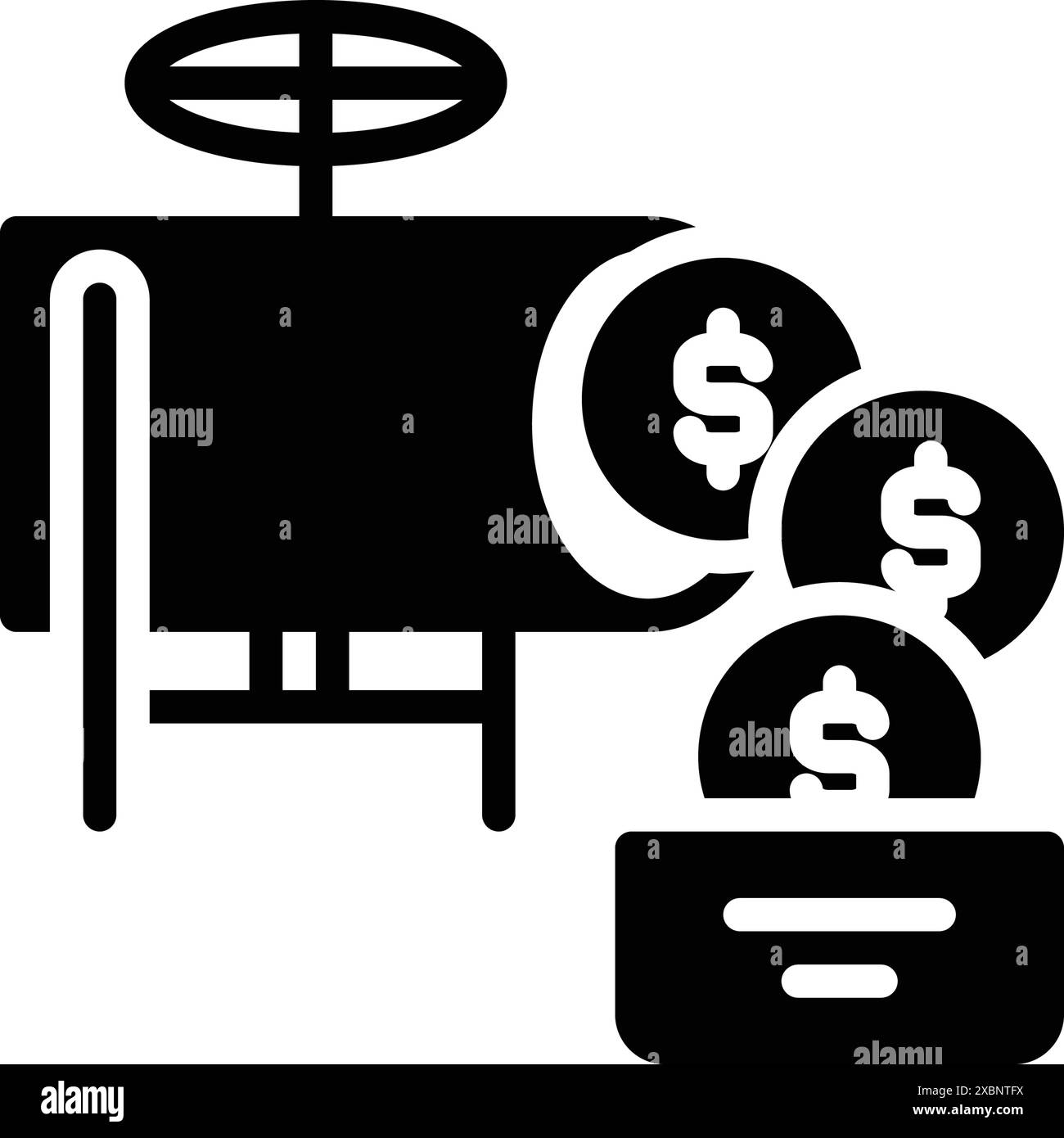 Illustration money flow icon Black and White Stock Photos & Images - Alamy