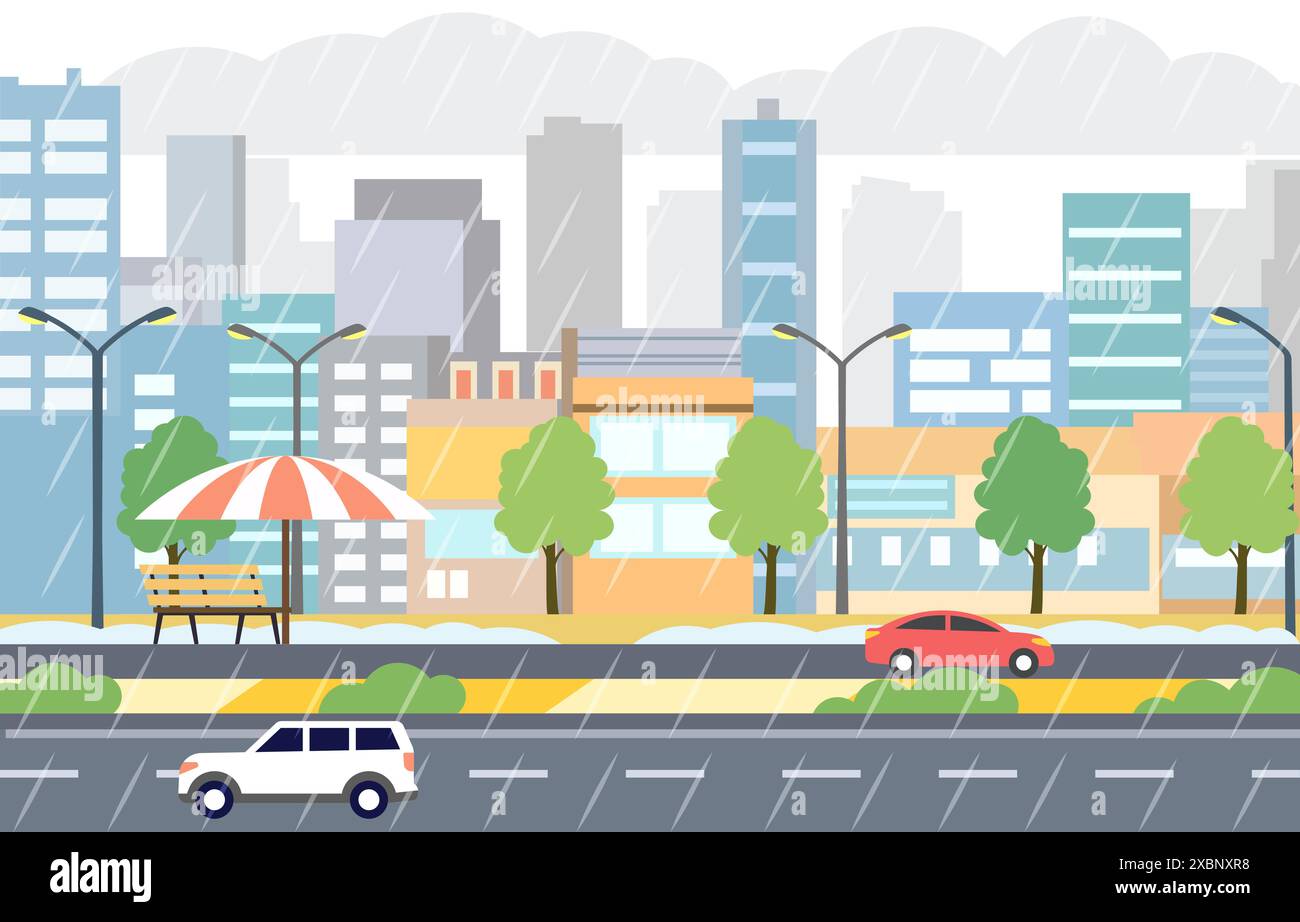 Rain cars Stock Vector Images - Alamy