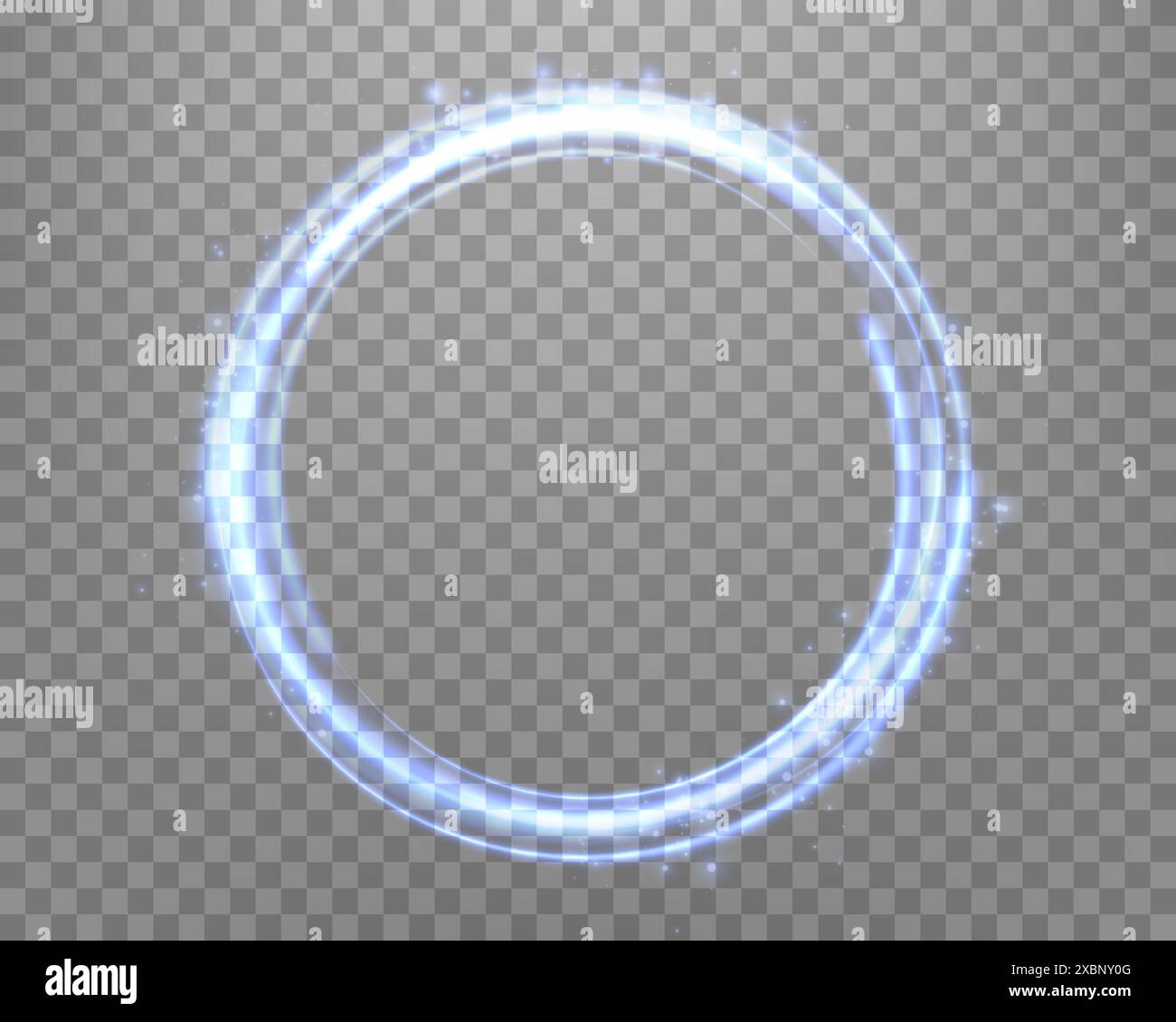 Blue magic ring with glowing. Neon realistic energy flare halo ring ...