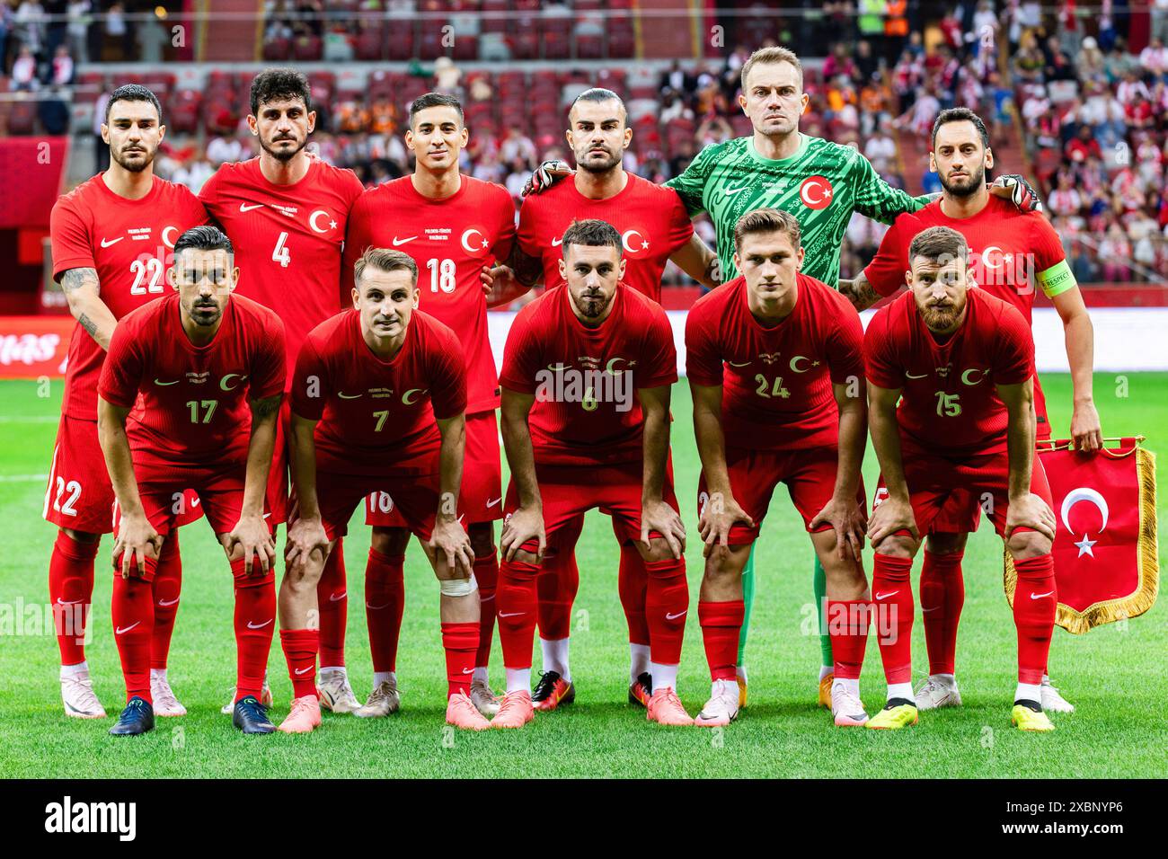 Team of Turkey pose for a group photo during the friendly match between ...
