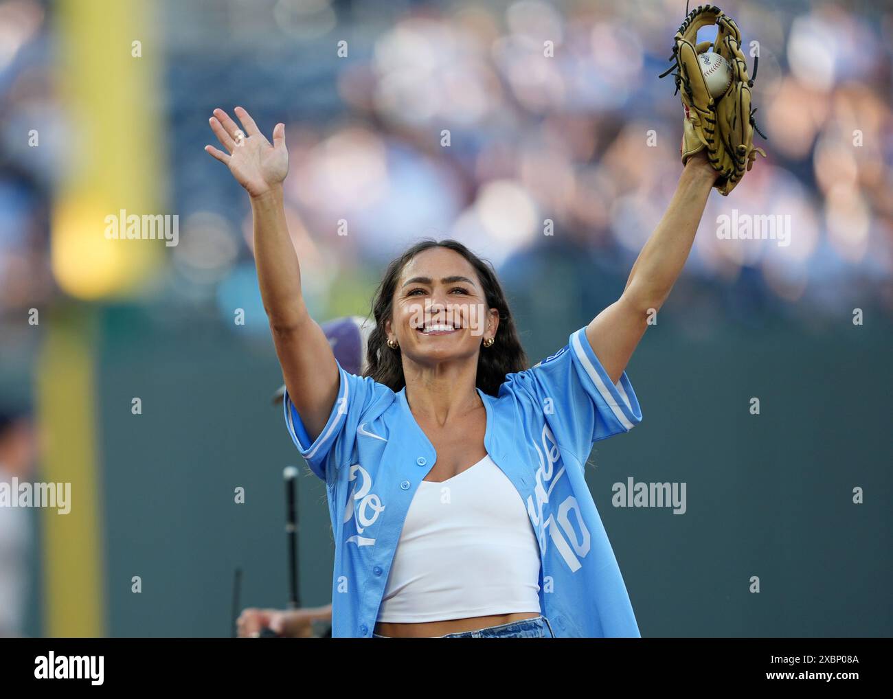 Jun 12, 2024: KC Currents women's soccer star LO'EAU LABONTA throws the ...