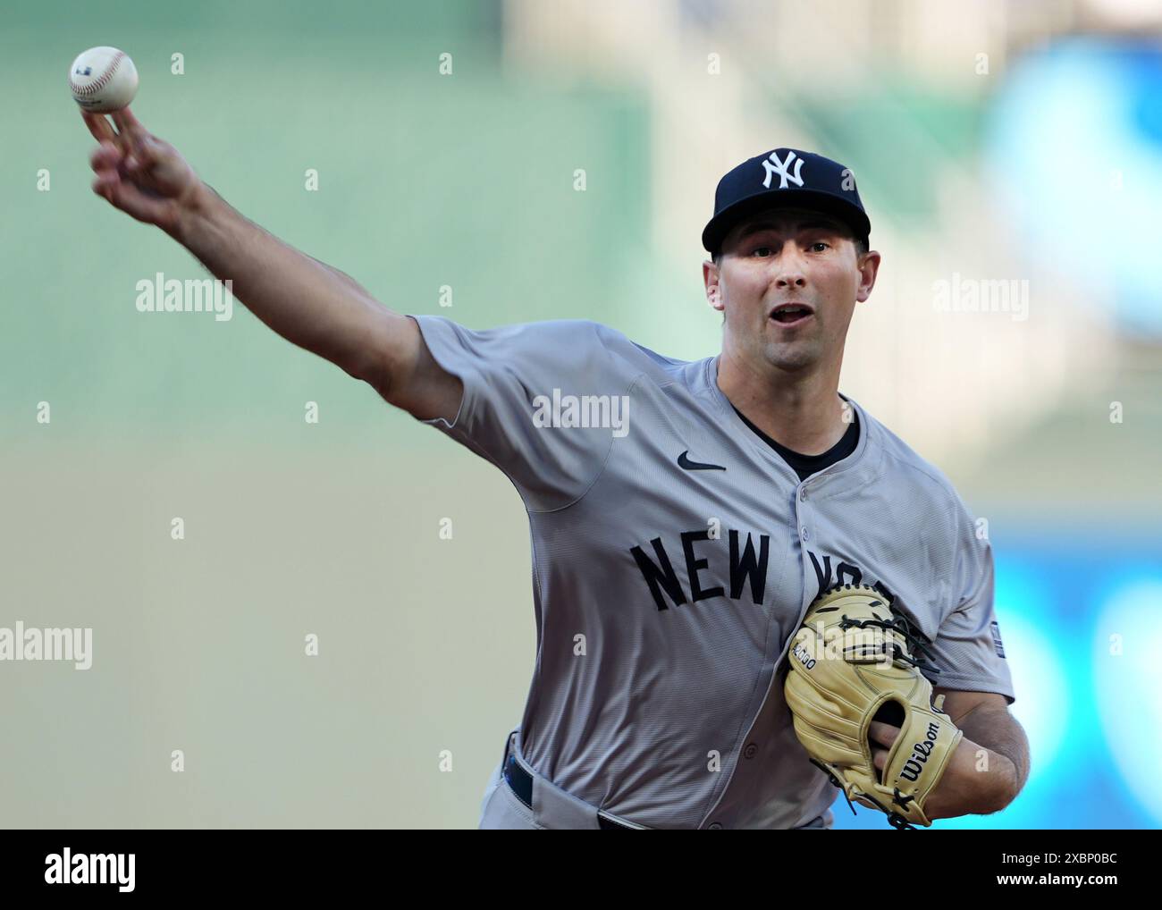 Jun 12, 2024: New York Yankees pitcher Cody Poteet (72) delivers a ...