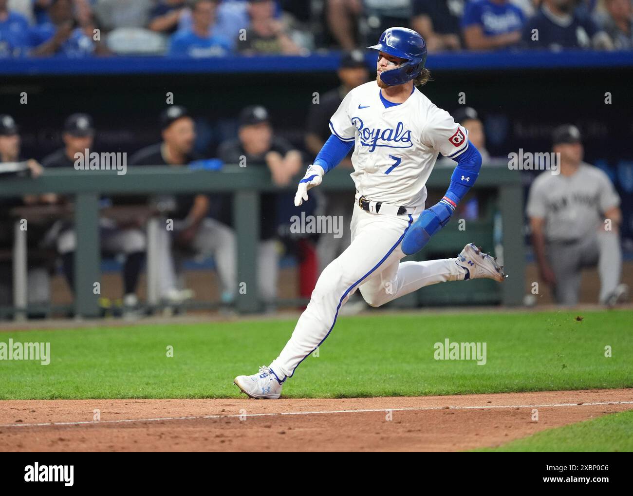 Jun 12, 2024: Kansas City Royals shortstop Bobby Witt Jr. (7) scores at ...