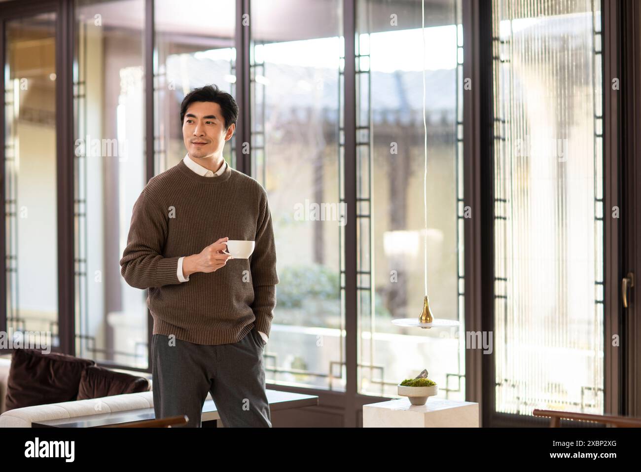 Mature man enjoying coffee hi-res stock photography and images - Alamy