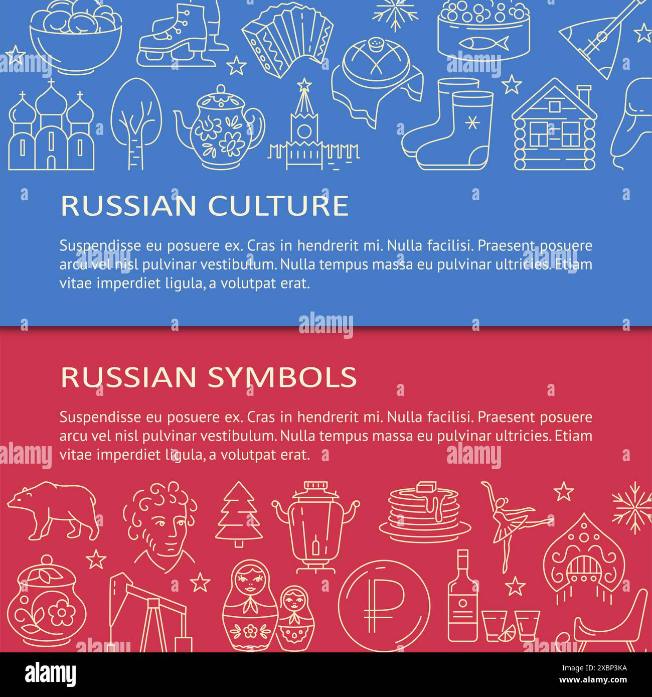 Poster template with Russian national symbols and place for text ...