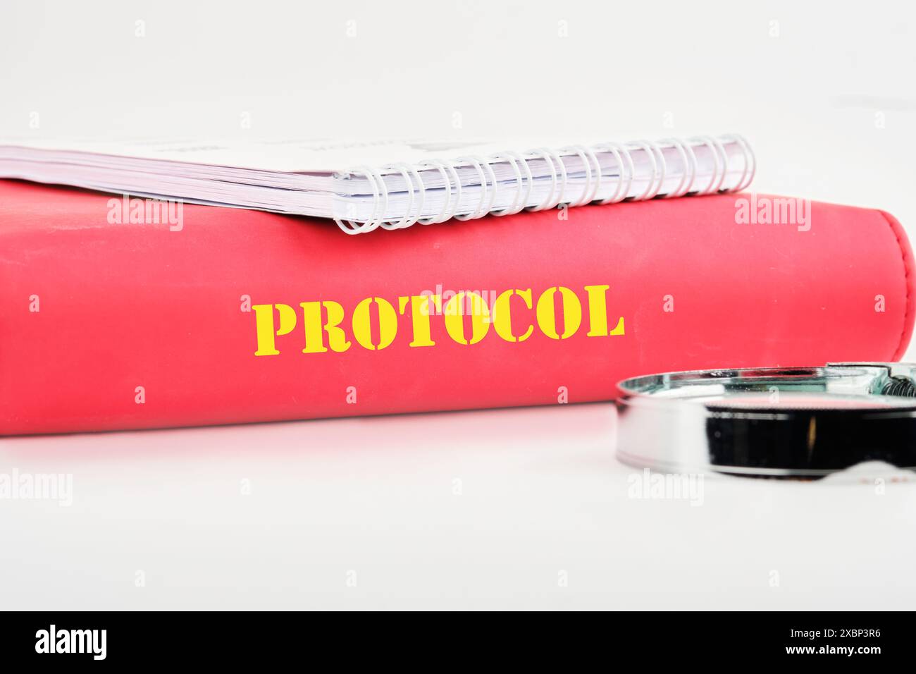 Protocol, text written on the cover of the book on a white background ...