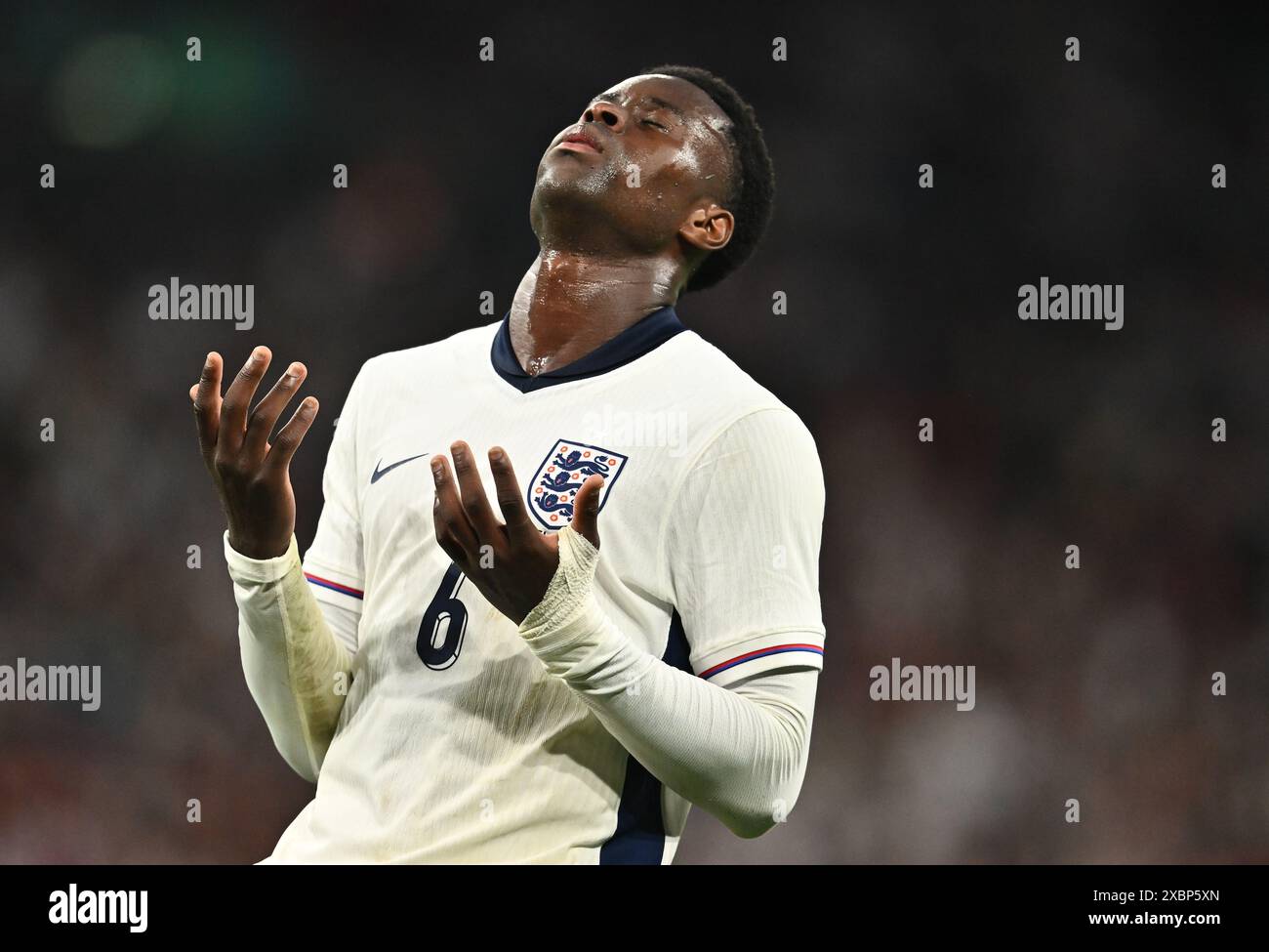 LONDON, ENGLAND - JUNE 7: Marc Guehi of England reacts during the ...