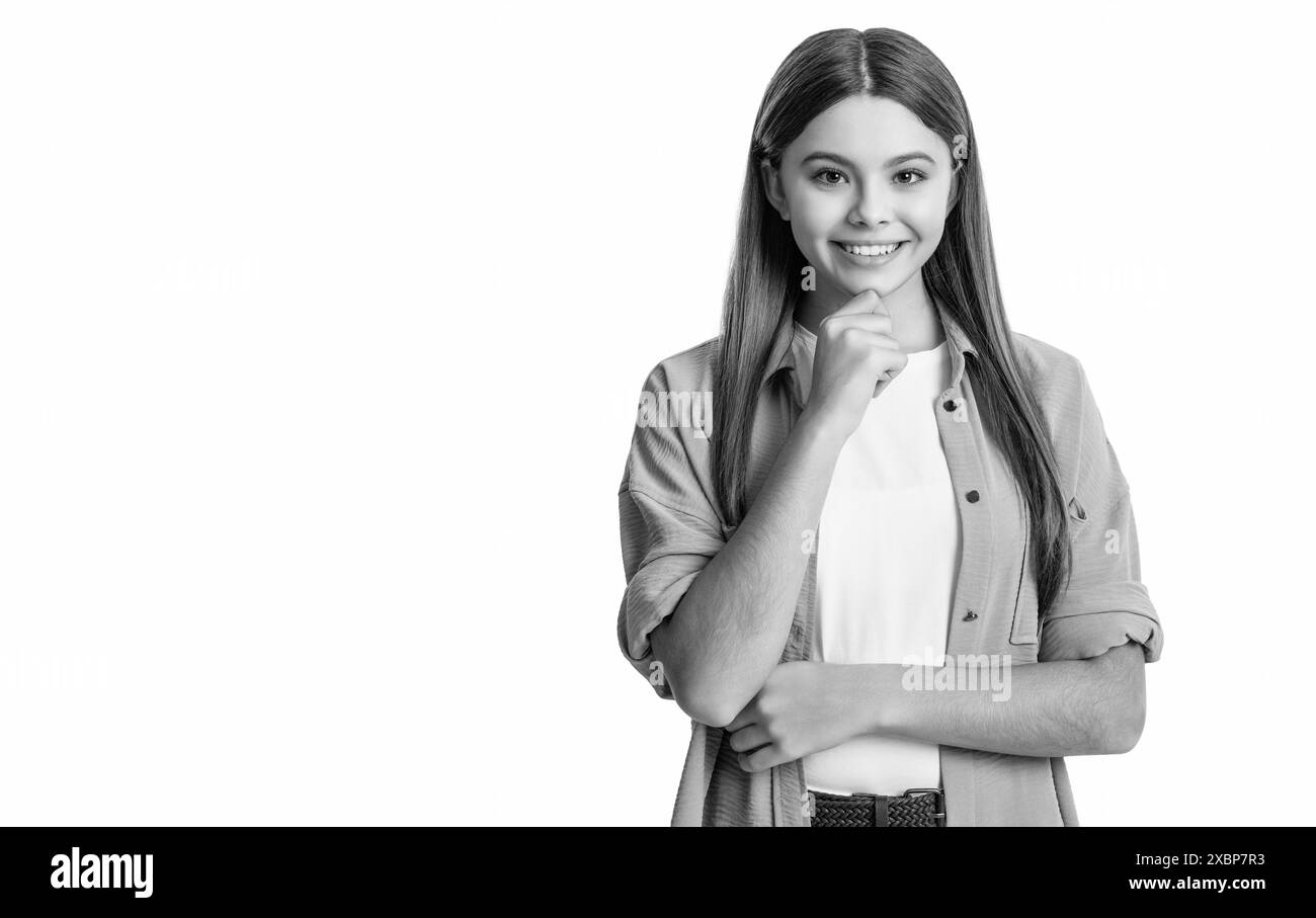 teen girl banner isolated on white background. banner of teen girl in ...