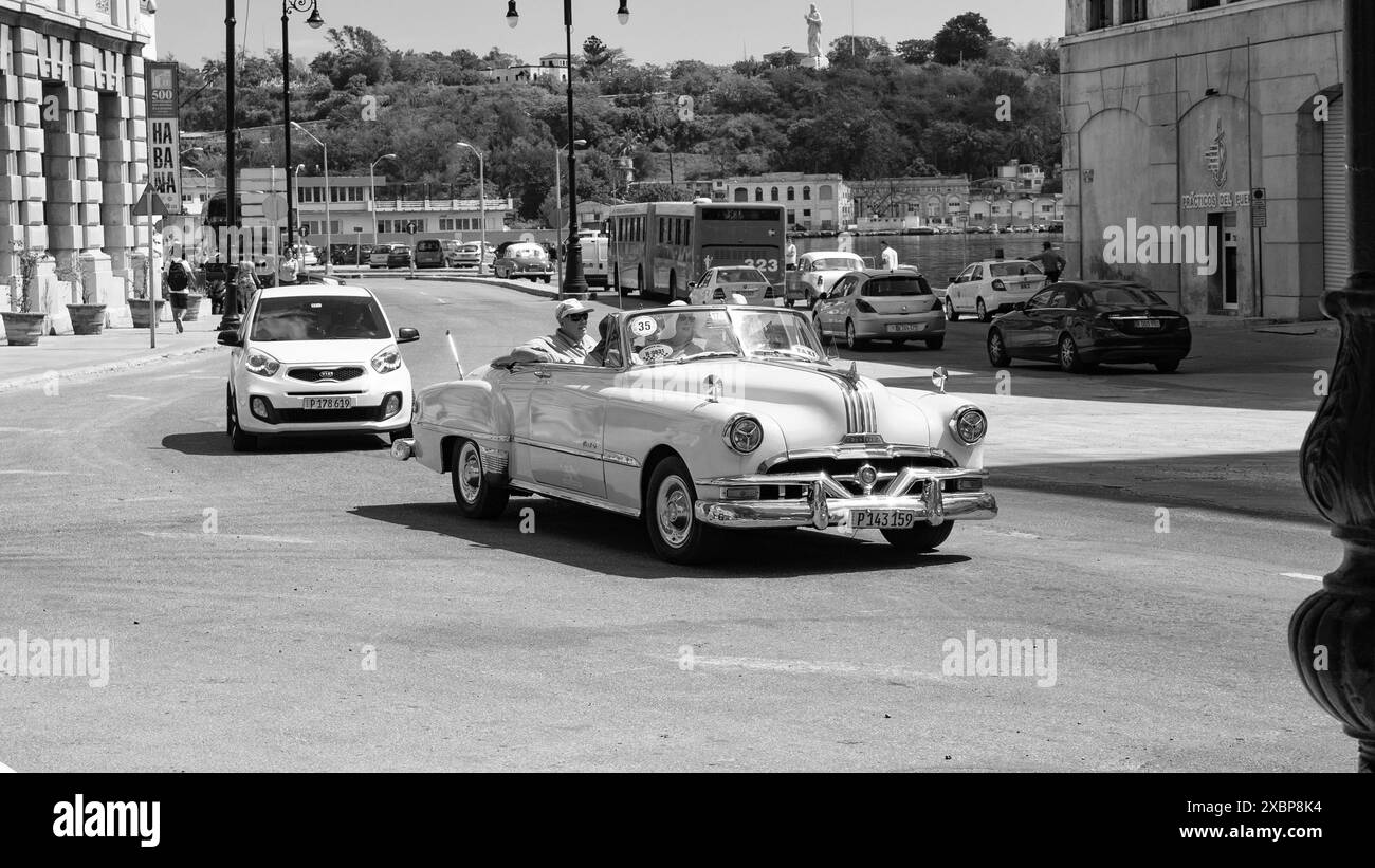 Havana, Cuba - May 02, 2019: yellow Pontiac retro taxi car Stock Photo ...