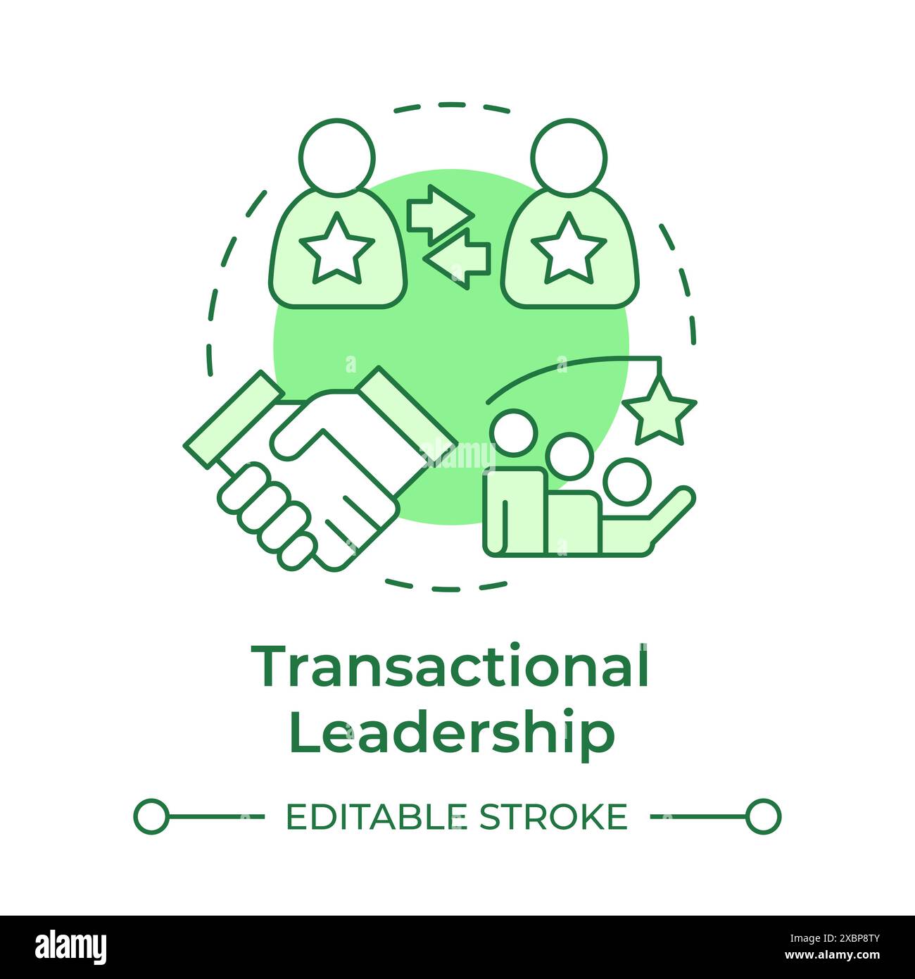 Transactional leadership green concept icon Stock Vector Image & Art ...