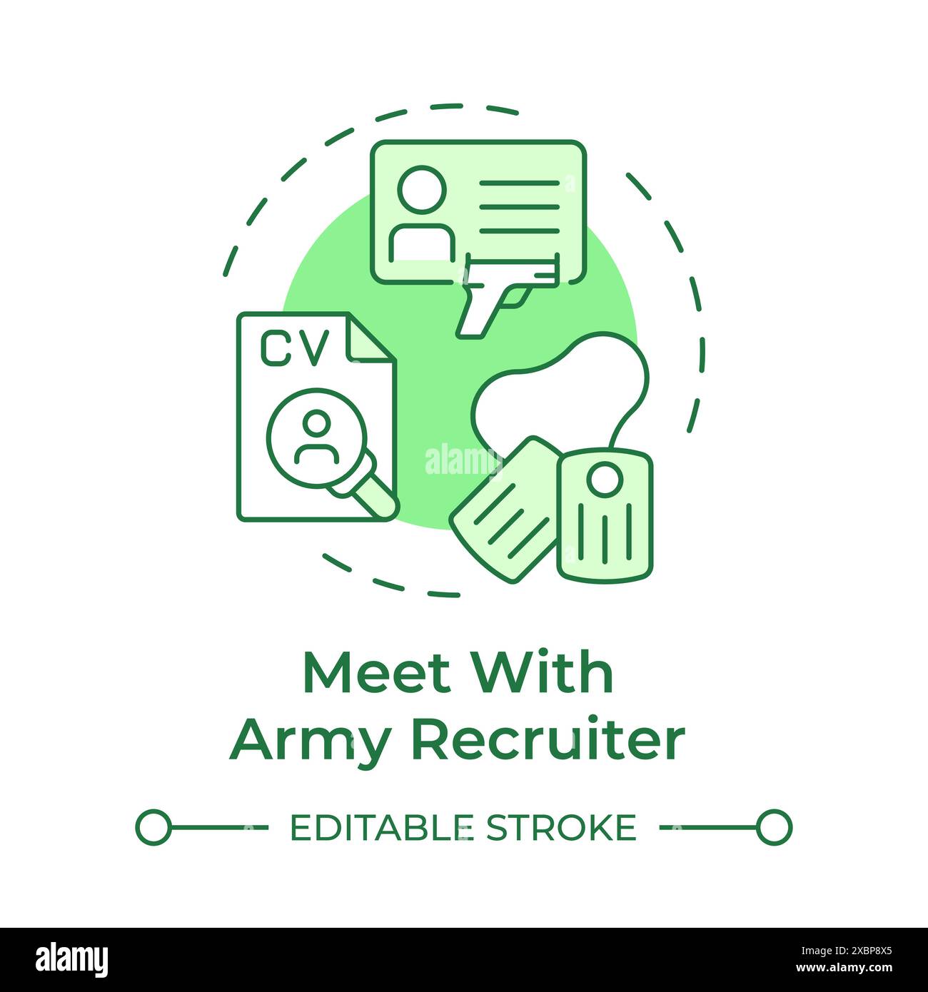 Meet with army recruiter green concept icon Stock Vector Image & Art ...