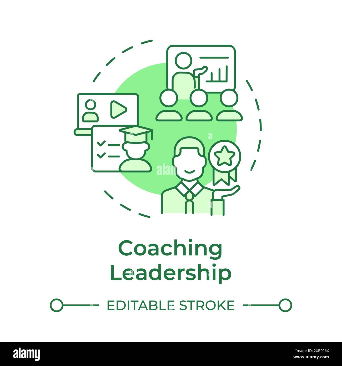 Coaching leadership green concept icon Stock Vector Image & Art - Alamy