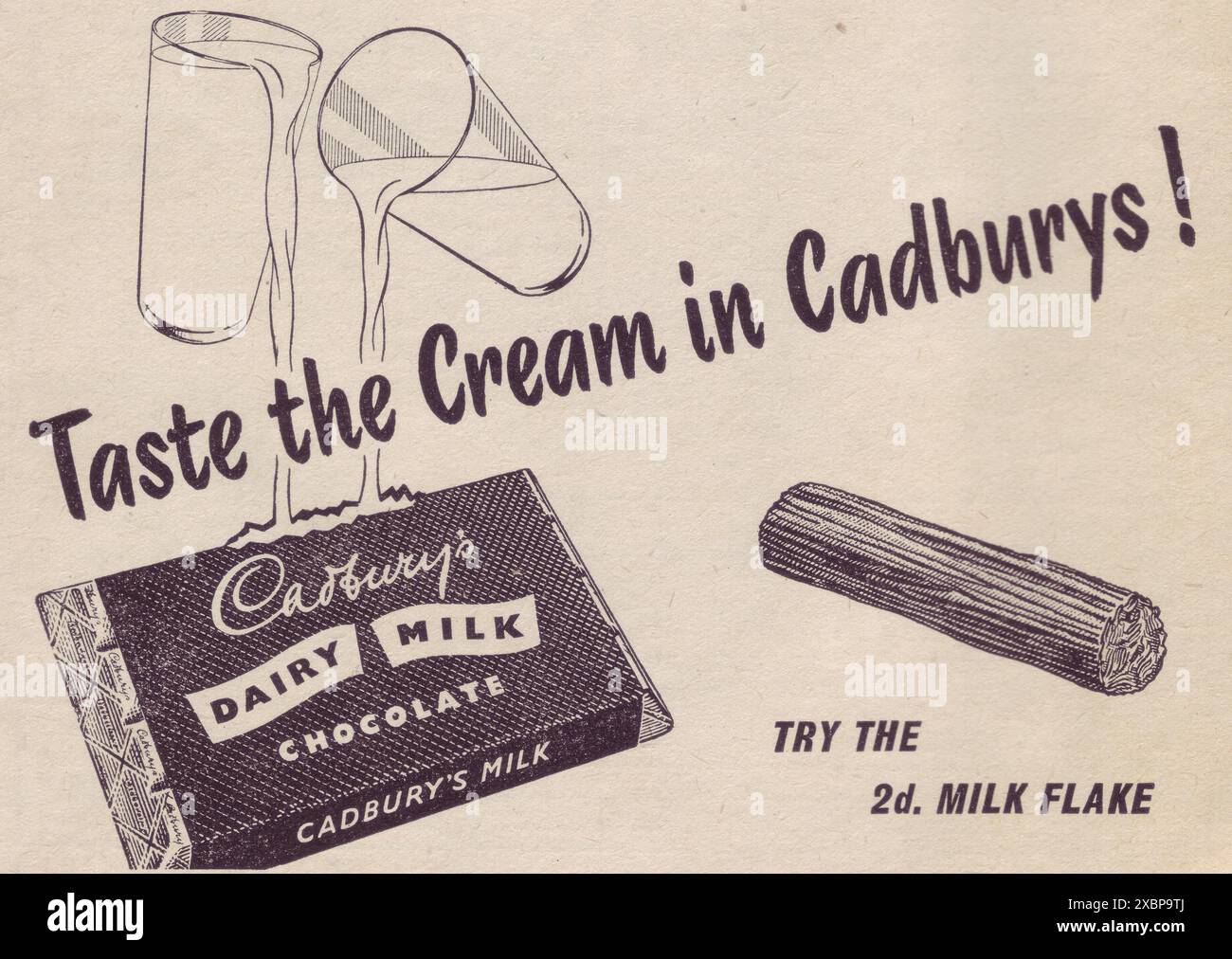 Vintage Chocolate Bar Advert Stock Photo - Alamy