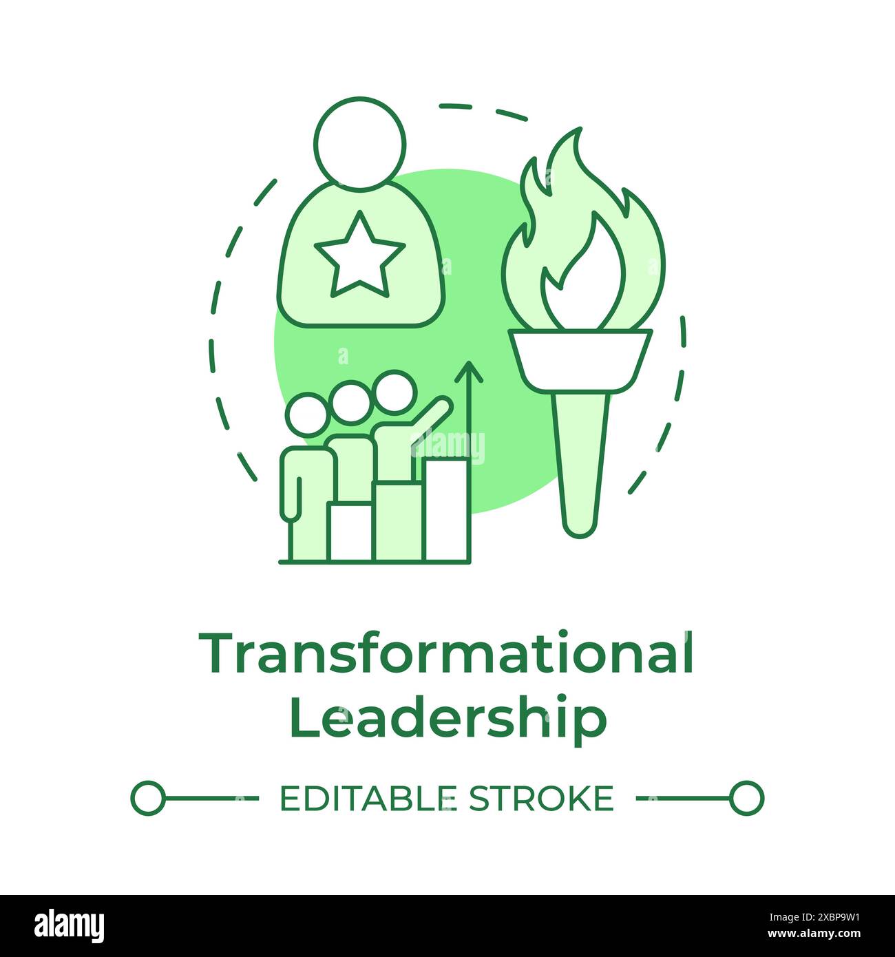 Transformational leadership green concept icon Stock Vector Image & Art ...