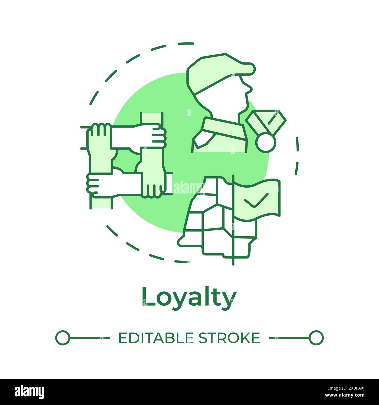 Soldiers loyalty green concept icon Stock Vector Image & Art - Alamy