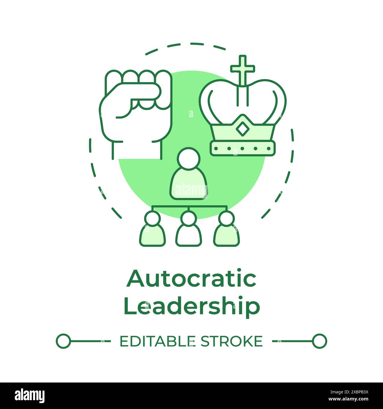 Autocratic leadership green concept icon Stock Vector Image & Art - Alamy