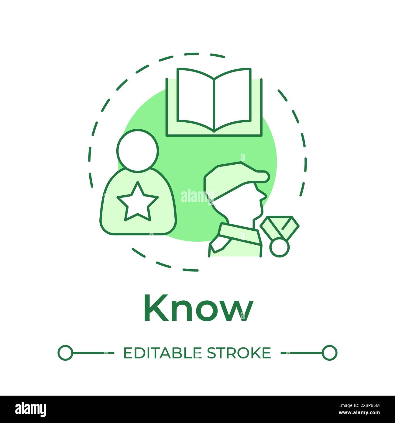 Know military philosophy green concept icon Stock Vector Image & Art ...