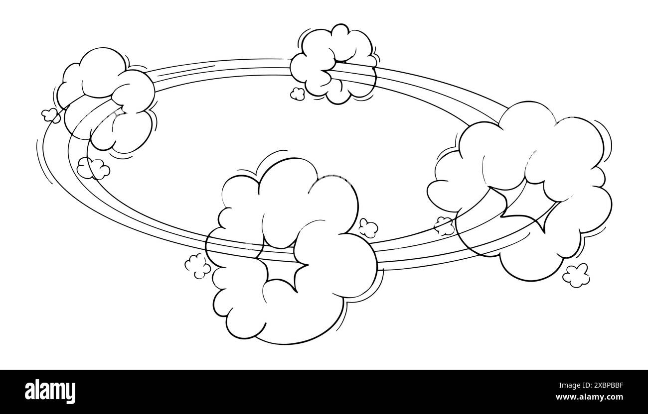 Comic speed motion effect, clouds way, trail set fast wind swirl, puff ...