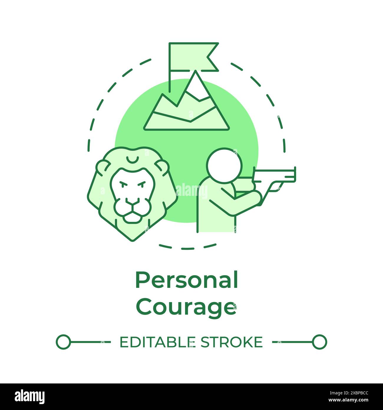 Personal courage green concept icon Stock Vector Image & Art - Alamy
