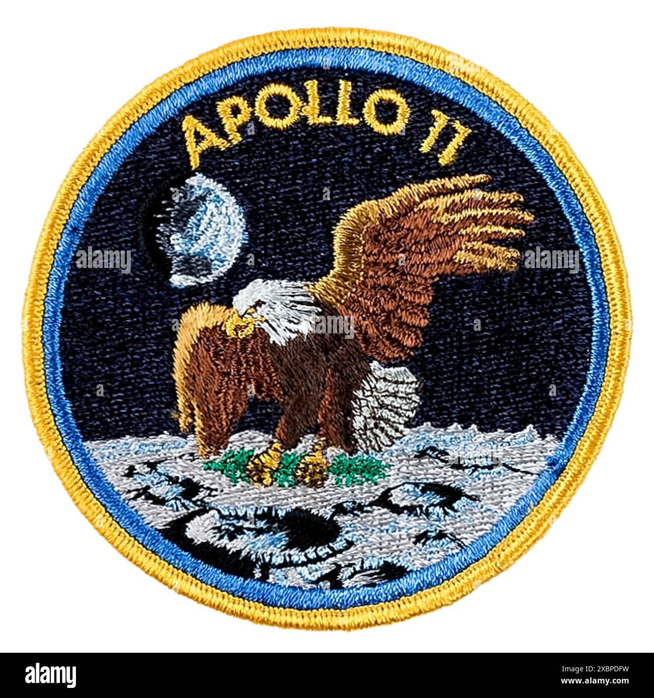 Apollo 11 Embroided lunar landing mission 1969 insignia showing an ...