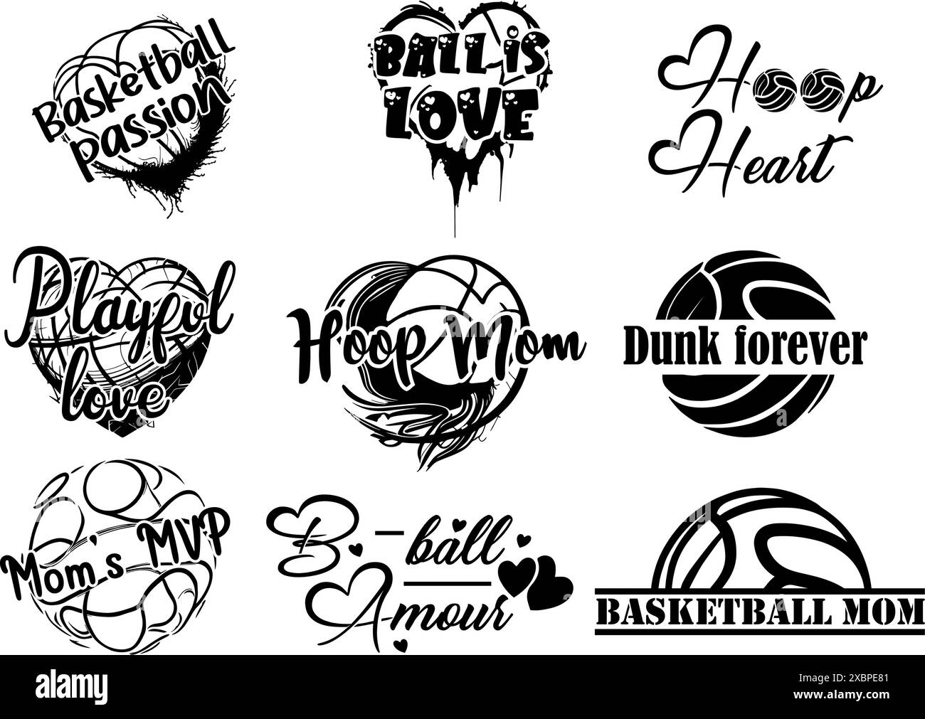 Volleyball icons set. Outline set of volleyball vector icons ...