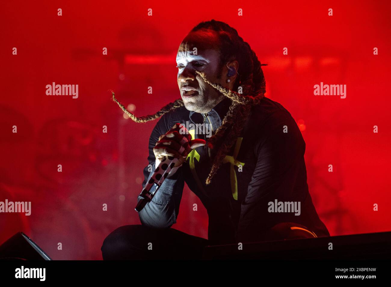 Hradec Kralove, Czech Republic. 12th June, 2024. Singer Keith Andrew Palmer of The Prodigy ...