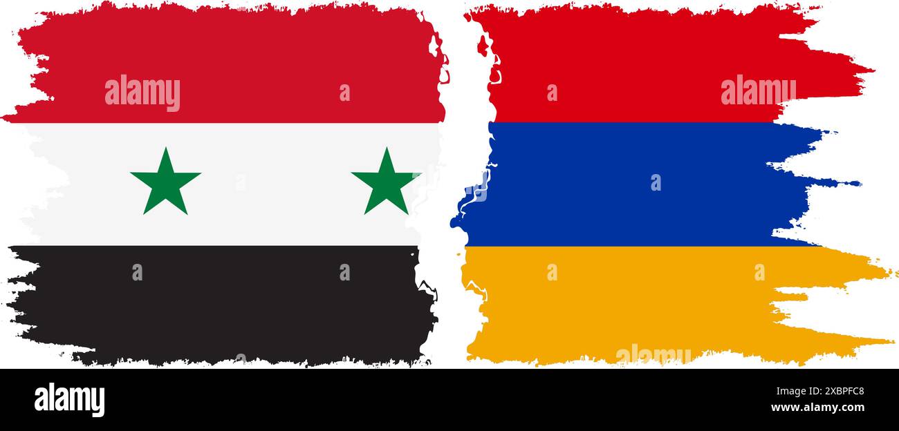 Armenia and Syria grunge flags connection, vector Stock Vector Image ...