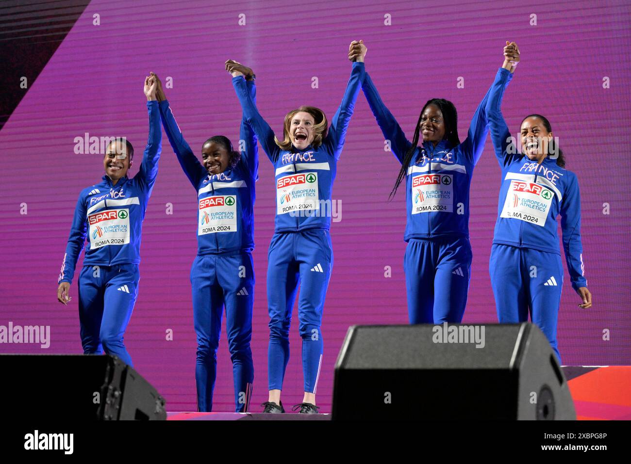 Roma, Italia. 13th June, 2024. Silver medallists, Orlann Oliere, Gemima ...