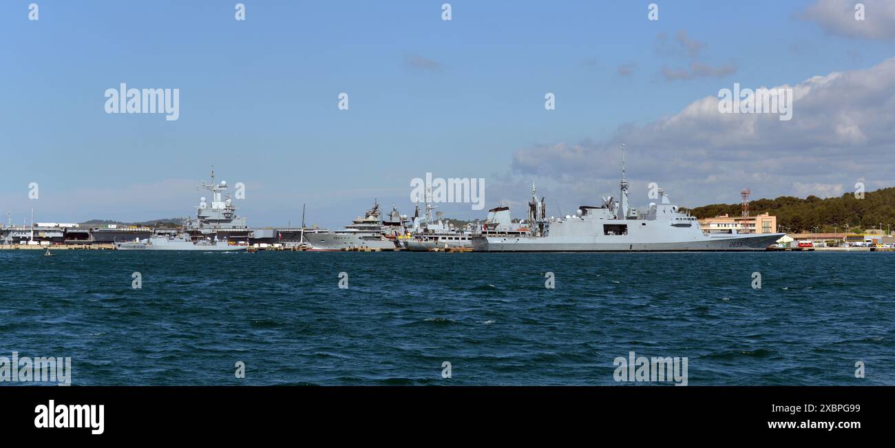 French military navy ships docked in the Toulon maritime base Stock ...