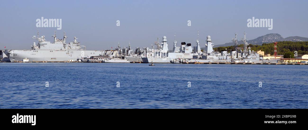 French military navy ships docked in the Toulon maritime base Stock ...