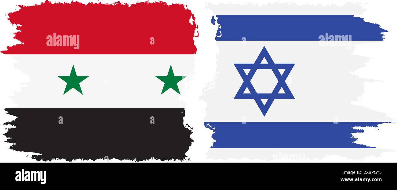 Israel and Syria grunge flags connection, vector Stock Vector Image ...