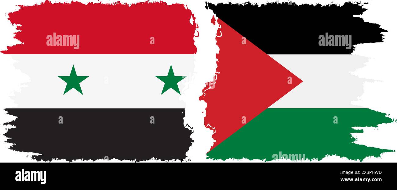 Palestine and Syria grunge flags connection, vector Stock Vector Image ...