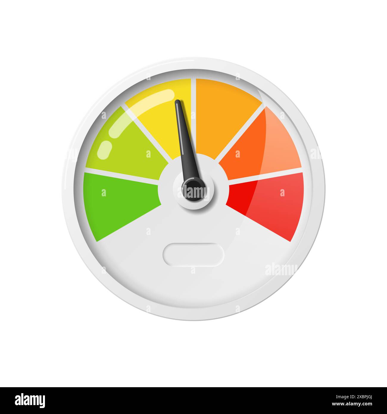 Realistic speedometer icon. With arrow for instrument panel with color ...