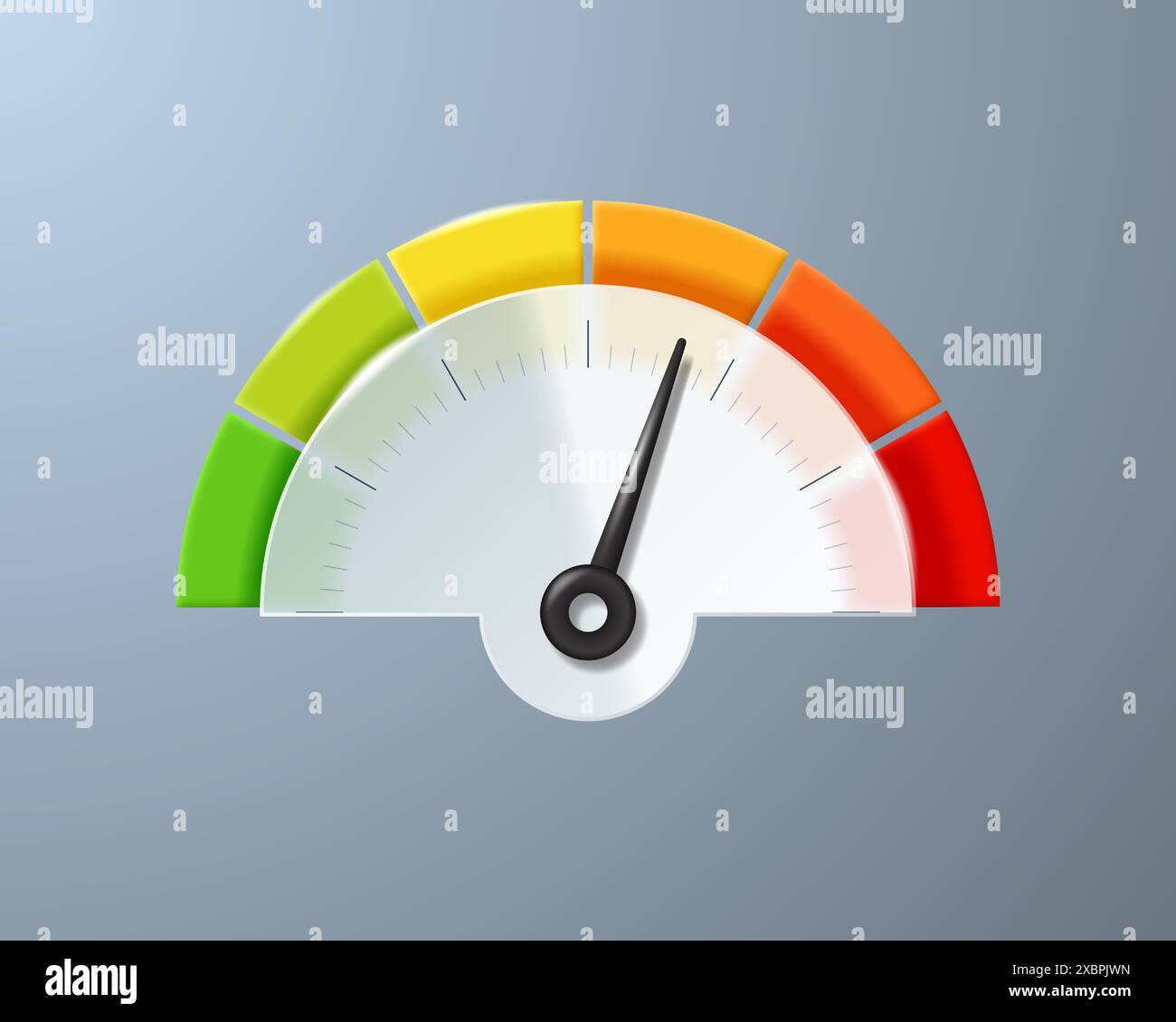 Speedometer sign with color scale and arrow. Sensor or counter ...