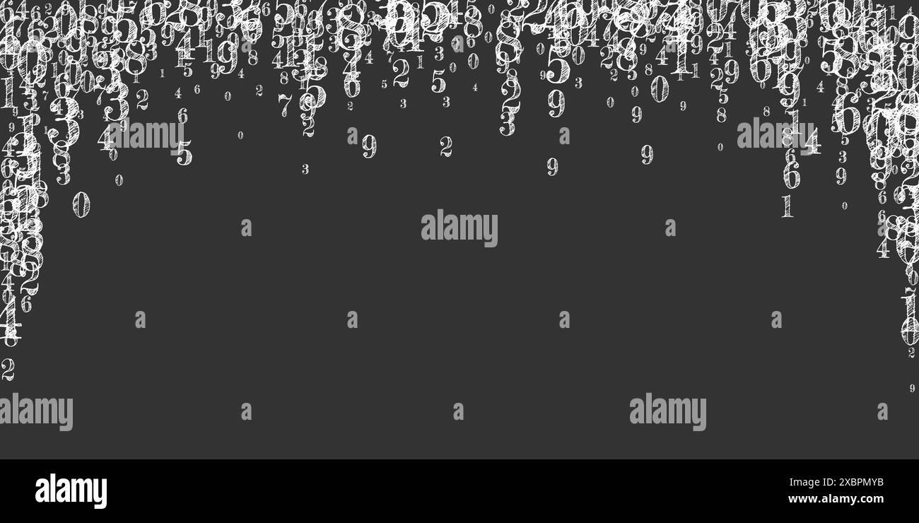 Flying digits and numbers. School math notebook cover. Back to school ...