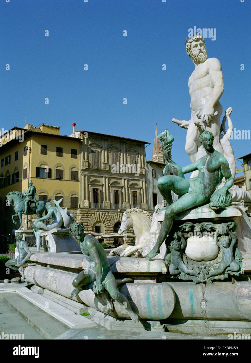 Italy, Tuscany, Florence, Piazza della Signoria Square, The Neptune ...