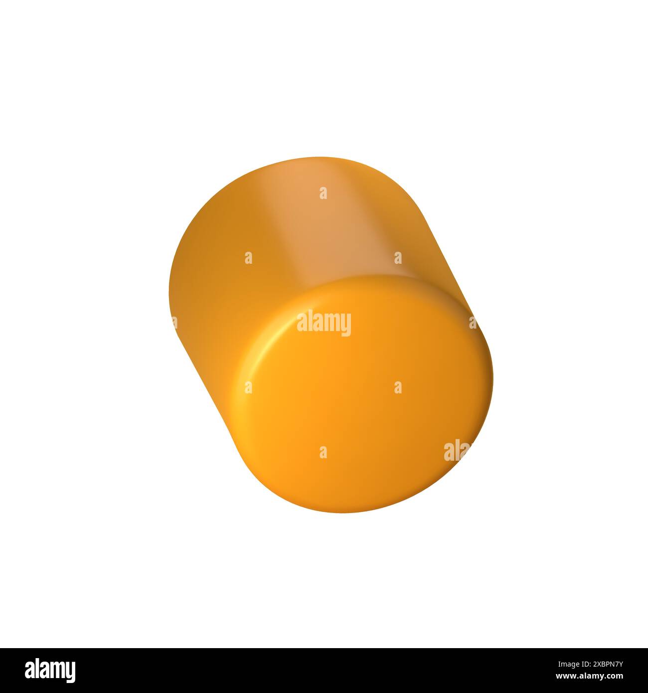 Abstract yellow 3D cylinder illustration, isolated on clean background ...