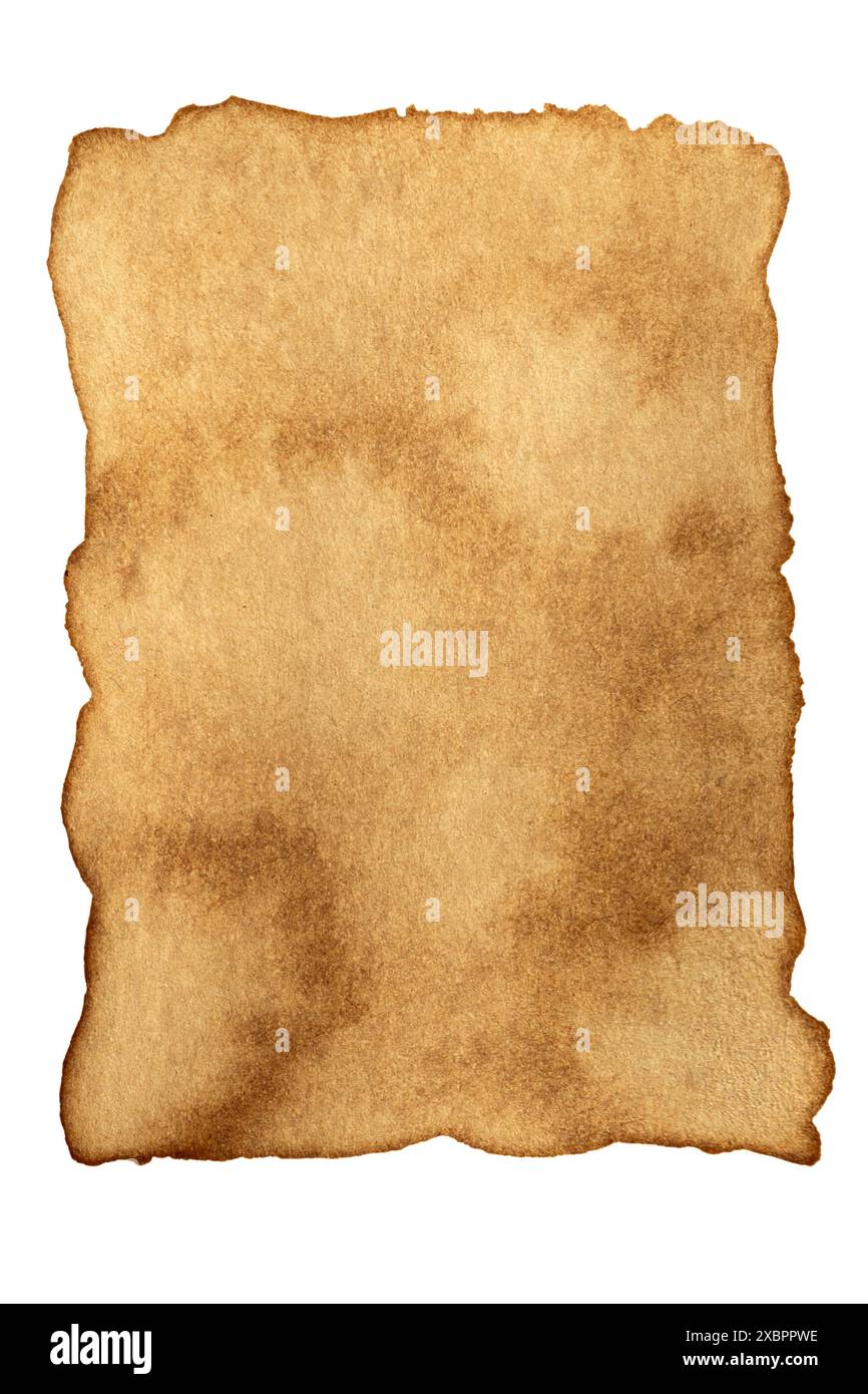 menu board made of brown paper stained with coffee and isolated on ...